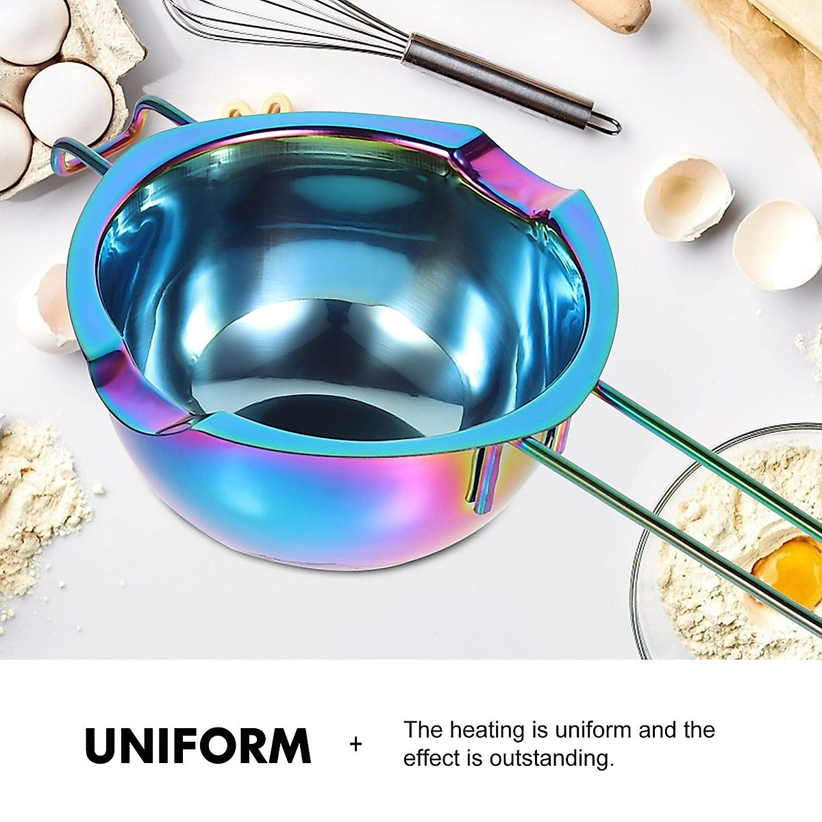 DOITOOL Chocolate Warmer Melting Pot Melting Pot Gradient Stainless Steel Double Boiler Pot Butter Chocolate Melt Bowls Metal Baking Pan for Melting Candy Cheese Candle Soap Chocolate Melting Pot