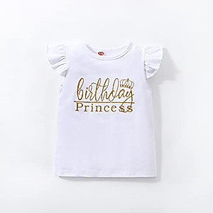 Toddler Kids Baby Girls Outfits Birthday tee Outfit Princess Ruffle Vest Sleeveless T-Shirts Infant Top