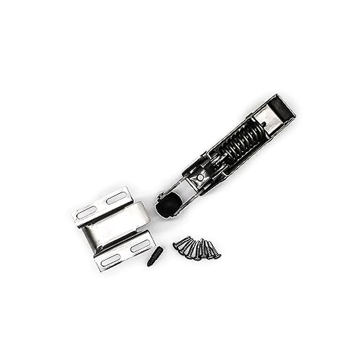 The Kason 1095 Stainless Steel Closer with 1094 Adjustable Stainless Steel Wide Hook, Flush to 7/8" to 1 5/8” Offset and Hardware KIT