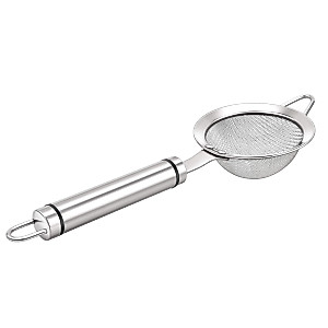 Adjaso 3.3inch 304 Stainless Steel Fine Mesh Strainer for Kitchen, Colander-Skimmer with Handle, Metal Sieves Sifters