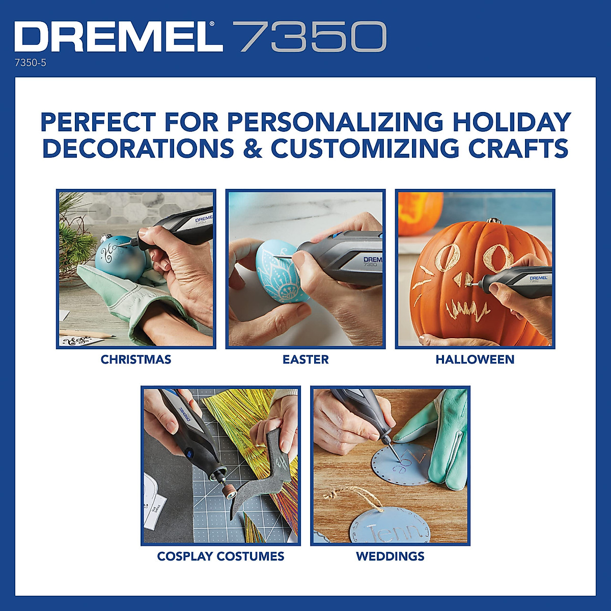 Dremel 7350-5 Cordless Rotary Tool Kit, Includes 4V Li-ion Battery and 5 Rotary Tool Accessories - Ideal for Light DIY Projects and Precision Work