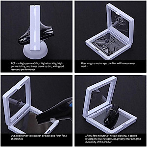 10 Pcs Diamond Shape Floating Display Case, 3D Floating Frame Display Holder Stands for Jewelry Commemorative Coin Medallions Fossil, 3.5 x 3.5 x 0.8 inches, White