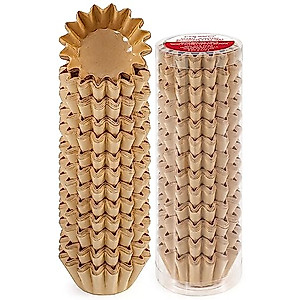 Caperci Grease-Resistant Natural Mini Cupcake Liners 200 Counts - Heavy Duty Paper Muffin Baking Cups, Odorless, No Muffin Pan Needed, Easily Peels (Natural)