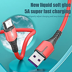 BGNTBUK Ps5 Cable Fast Charging Data Cable CableLiquid Cord Charger USB 5A Silicone Soft Android Super Android USB Cable Connect Battery