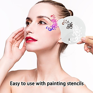 20PCS Face Paint Stencils Face Body Painting Stencils Face Tattoo Stencil Face Tracing Stencils for Kids Adults Holiday Halloween Face Makeup Body Art Painting (B)