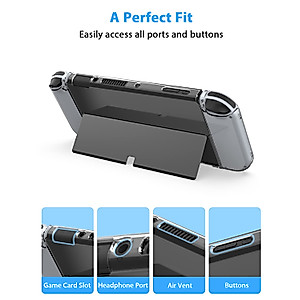 NexiGo Carrying Case and Game Accessories Kit for Nintendo Switch OLED, Game Accessories Bundle with Protective Case, Joystick Cap, Screen Protector (Sunset)