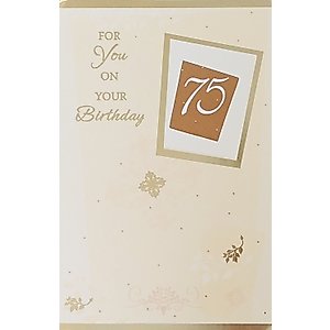Happy 75th Birthday Greeting Card -"Time to Celebrate You" Seventy-five 75 - Gold Theme