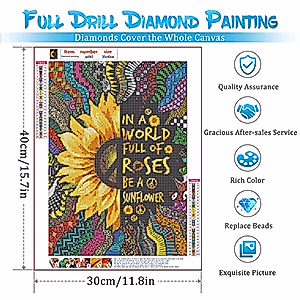 PJOESL Diamond Painting Kits for Adults - Sunflower Diamond Art DIY 5D Full Round Drill Crystal Rhinestone Arts and Crafts - Gem Art Paint with Diamond Dots Home Wall Decor 11.8x15.7inch