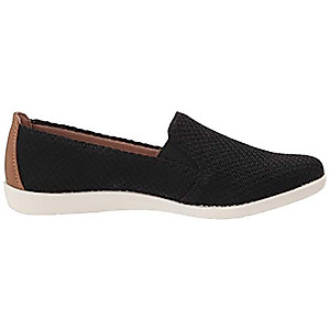 LifeStride Womens Next Level Slip-On Sneaker, Black, 7.5 US