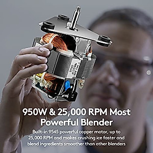 Anthter Professional Plus Blenders For Kitchen, 950W Motor Smoothie Blender with Stainless Countertop for Shakes and Smoothies, 50 Oz Glass Jar, Ideal for Puree, Ice Crush, Shakes and Smoothies