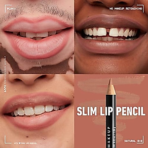 NYX PROFESSIONAL MAKEUP Slim Lip Pencil, Long-Lasting Creamy Lip Liner - Natural