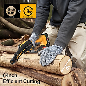 Mini Chainsaw 6-Inch with 2 Battery Mini Electric Chain Saws Cordless Handheld Portable Small Chainsaw for Wood Cutting