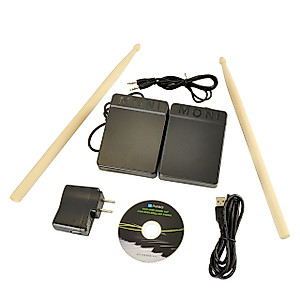 Pyle Electronic Roll Up MIDI Drum Kit W/ 9 Electric Drum Pads, Foot Pedals, Drumsticks, & Power Suppl Quick Setup Tabletop Roll Up Drum Kit Pre-Loaded W/Drum Electric Kits & Songs - AZPTEDRL14