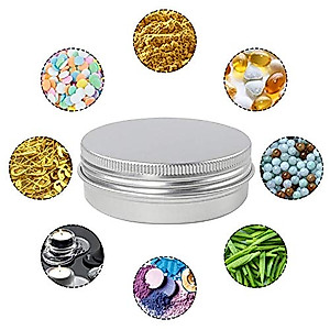 48 Pcs 1 oz Tins Silver Aluminum Tins Cans Screw Top Round Steel tins Screw Lid Containers