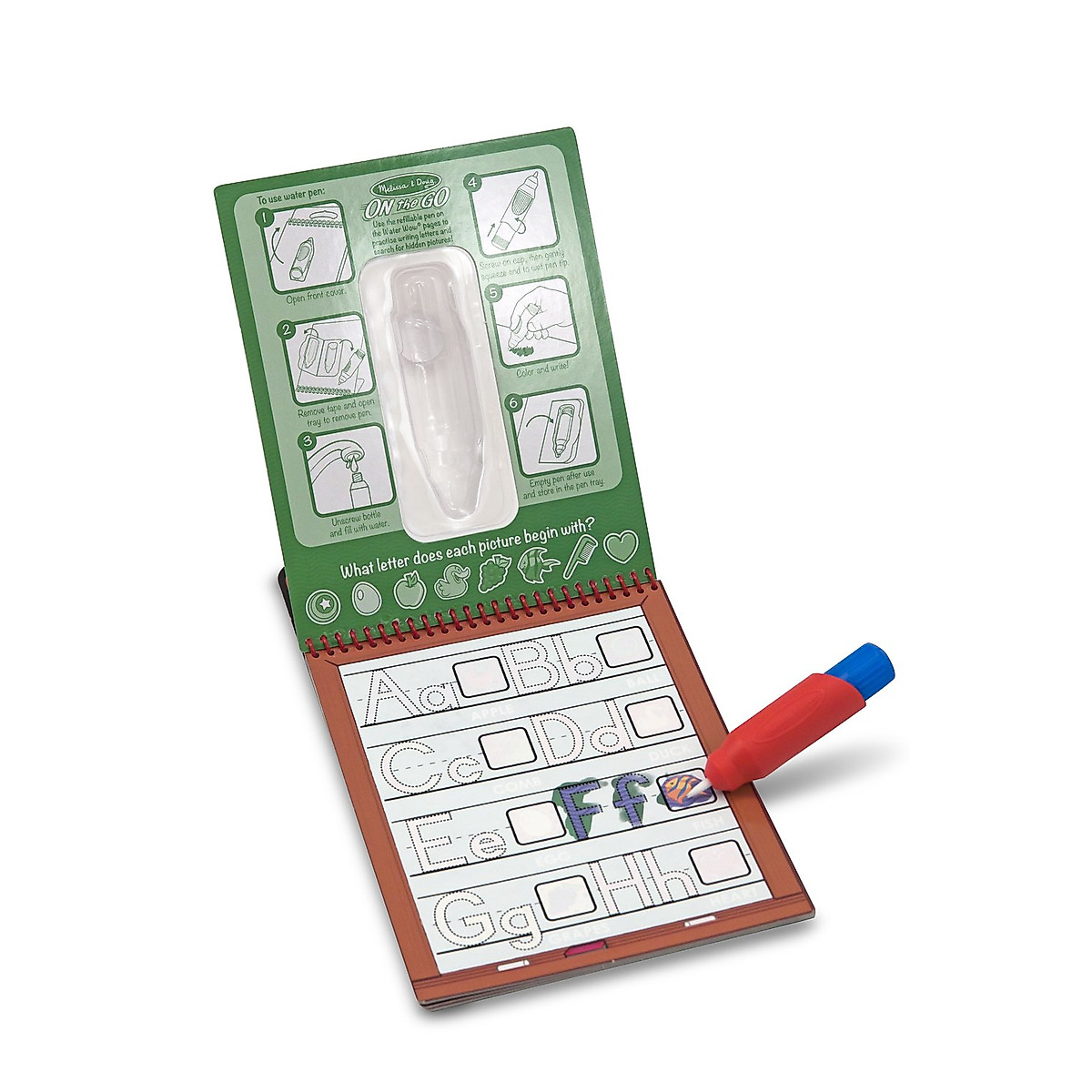 Melissa & Doug On the Go Water Wow! Reusable Water-Reveal Activity Pads,3-pk, Animals, Alphabet, Bible Stories