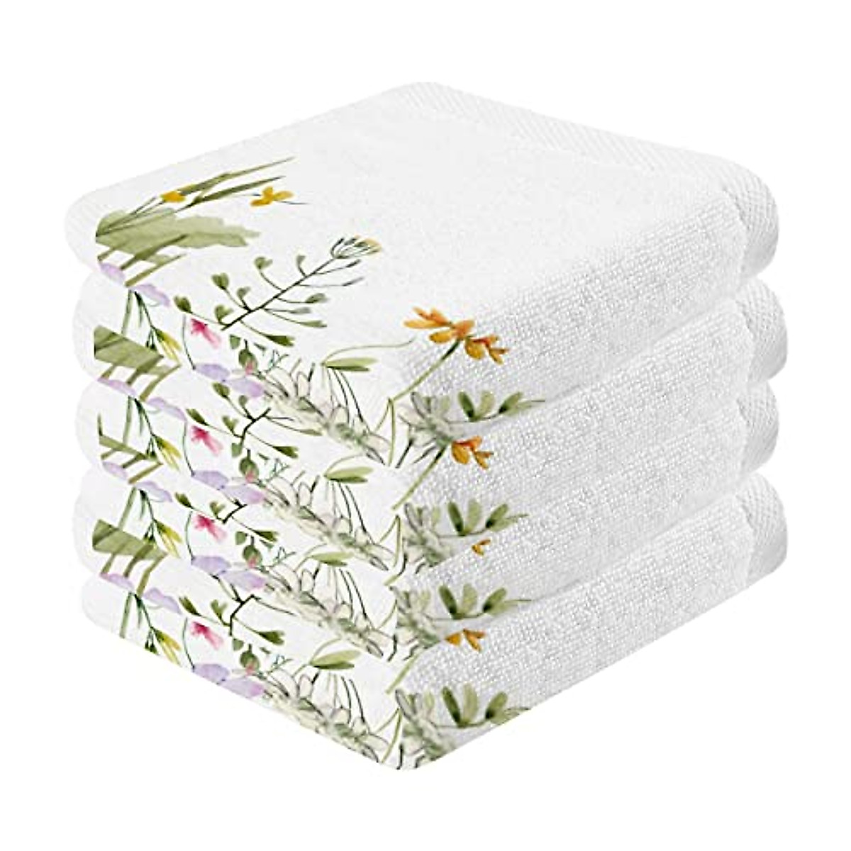 xigua Herbs and Wild Flower2 Wash Cloths 6 Pack - 12 x 12 Inch Super Soft Washcloths for Your Face and Body - 100% Cotton Highly Absorbent Baby Face Towel