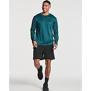 Real Essentials Mens Long Sleeve T-Shirt Fishing Swim Hiking Beach UV UPF SPF Sun Protection Workout Clothes Quick Dry Fit Gym Tee Athletic Active Running Sport Top Water, Set 2, L, Pack of 4