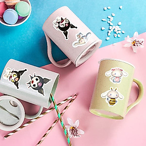 120Pcs 3D Kawaii Stickers Pack，Cartoon Keroppi Cinnamoroll Kitty，Waterproof Sticker for Laptop，Anime Vinyl Decals for Water Bottle，Skateboard，Hydroflasks，Cute Gifts for Friends Girls Kids