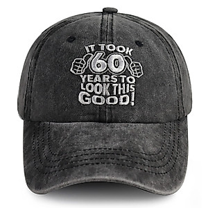 60th Birthday Decorations for Men Women, Vintage 1962 60 Years Old Birthday Gifts Baseball Cap, Funny Adjustable Cotton Embroidered Retired Hat for Dad Mom Grandpa Grandma Retirees