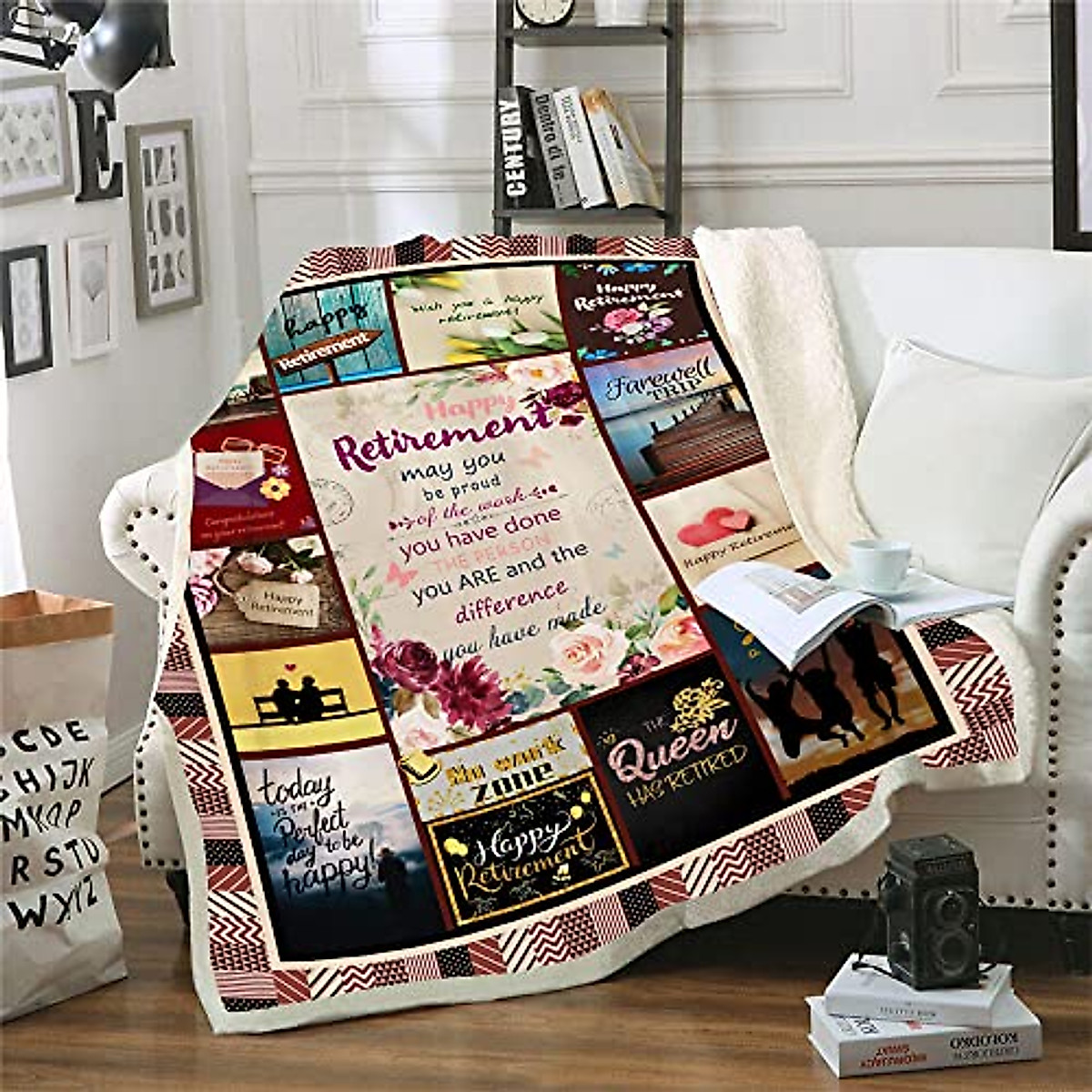 Retirement Gifts for Women Men 2022 Throw Blanket ,Retirement Appreciation Gifts for Boss Coworkers,Retire Party Gifts for Friends,Grandma,Teachers,Nurses Soft Throw Blankets (RETIRED,50"x 60")