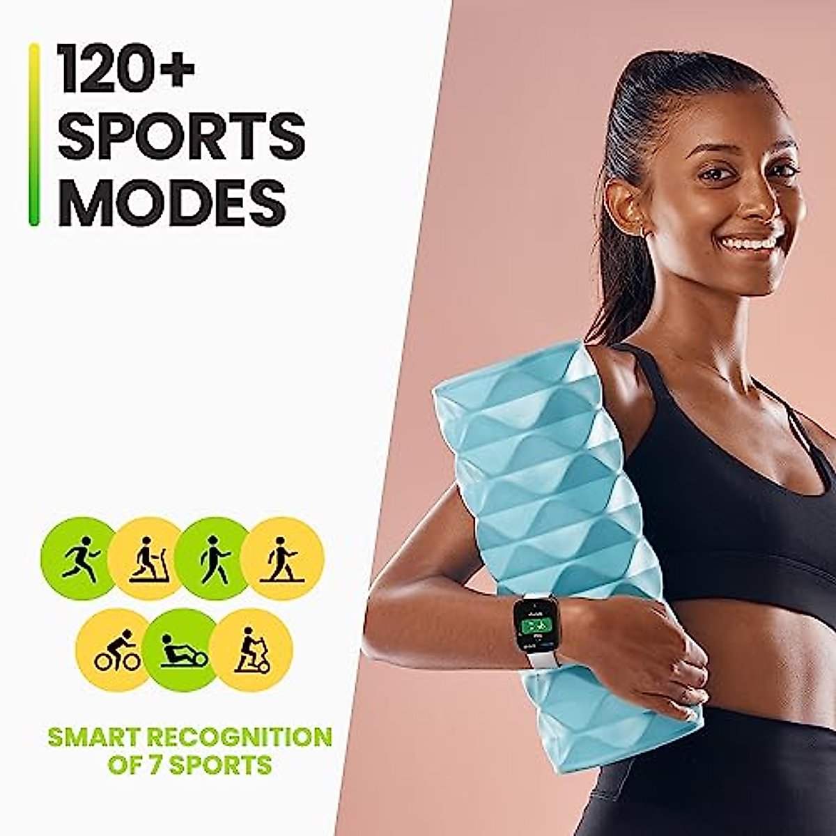 Amazfit Bip 5 Smart Watch 46mm, GPS, Bluetooth Calling, 10-Day Battery, Step Tracking, Heart-Rate Monitoring & VO2 Max, Sleep & Health Monitoring, Alexa Built-in, AI Fitness App(White)