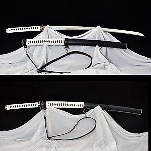 HanBon Forged The Walking Dead Sword Michonne Katana Sword Real Japanese Samurai Sword Katana T10 Steel Full Tang Blade Sharp Can Cut Bamboo Trees