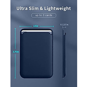 SONVICTY LIFE [2 in 1] Magnetic Clear Case for iPhone 13 Pro Max + 1x Magnetic Leather Wallet Card Holder, [Anti-Yellowing] [Mil-Grade Drop Tested] Compatible with All MagSafe Accessories, 6.7" Blue