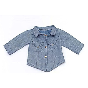 Sweet Dolly 4PC Doll Clothes Denim Jacket Tank Top Leggings Shoes for American 18 inch Doll