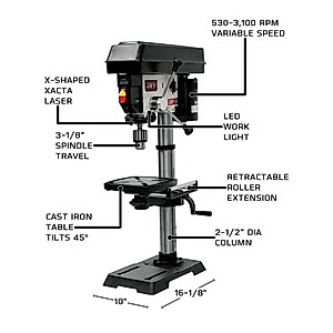 JET JWDP-12, 12-Inch Benchtop Drill Press, 1/2HP, 1Ph 115V (716000)