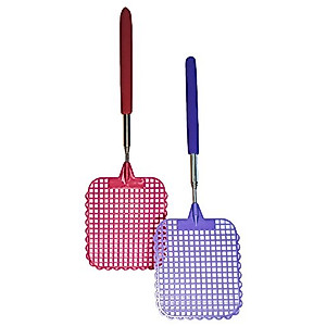 Black Duck Brand Set of 2 Home Telescope Fly Swatters! Assorted Colors - Hand Grip - Hand Swatters Perfect for Any Home or Office! (2)