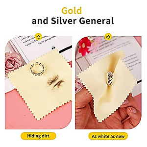 CATIFLIN 100pcs Premium Jewelry Cleaning Cloth, Silver Polishing Cloth Individually Wrapped, for Sterling Silver, Gold, Brass, Silverware, Coin, Ring, Watch and More (Yellow, 3.15" x 3.15")
