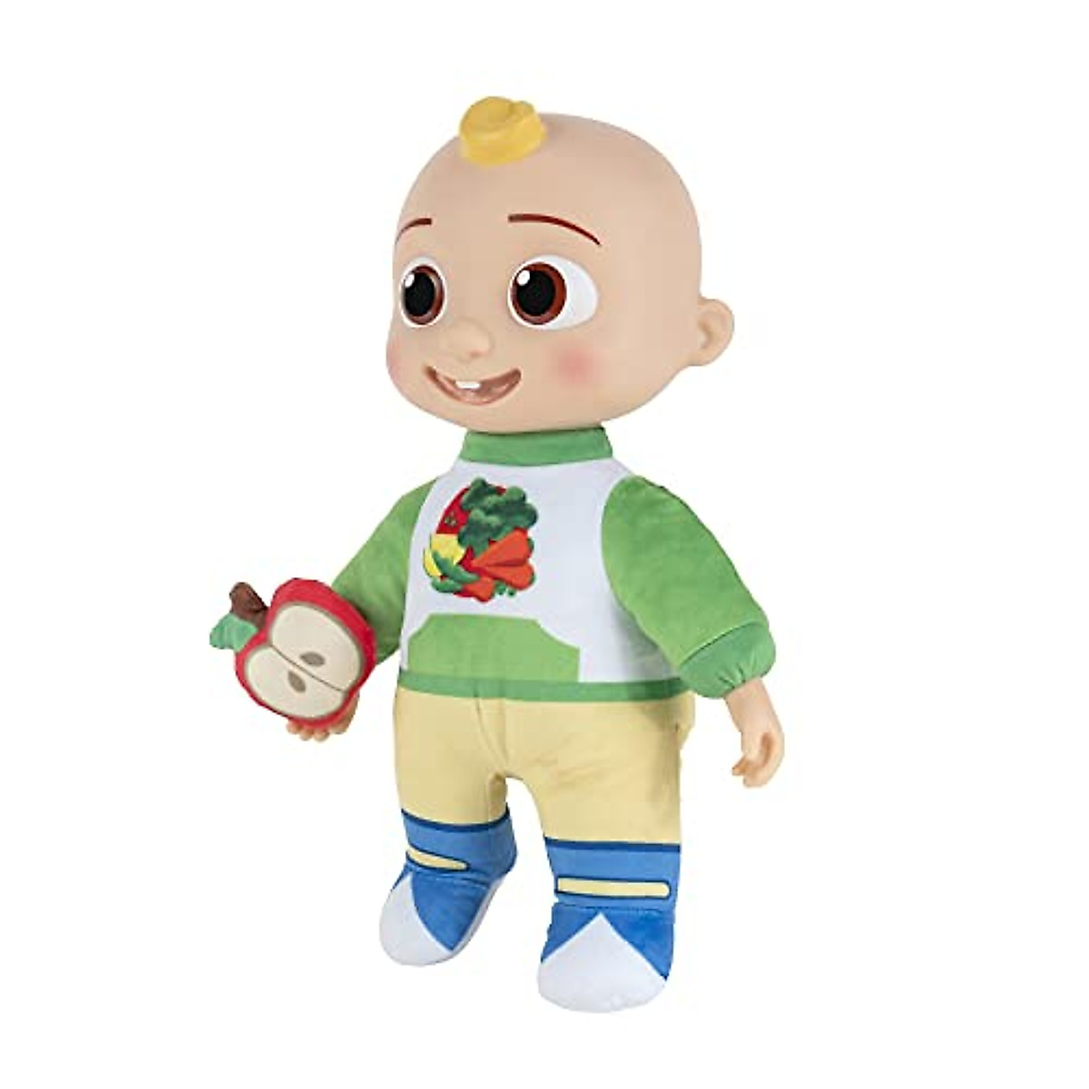 CoComelon Snack Time Features JJ Doll with Red Apple Plush - Plays Sounds, Phrases, and Clips of ‘Yes Yes Vegetables Song’ - Toys for Kids, Toddlers and Preschoolers