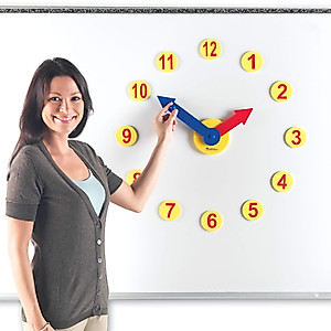 Learning Resources Magnetic Time Activity Set, Homeschool, Time Telling, Basic Math Skills, Giant Demo Clock, Whiteboard Accessories, Grades K+, Ages 5+