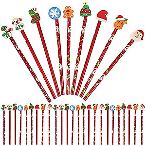 Toyvian 36Pcs Christmas Pencils with Eraser Toppers Christmas Pencils for Kids Wood Pencils Christmas Styles Pencils Christmas Pencils Cartoon Pencils Cute Pencils Stocking Stuffers For Kids