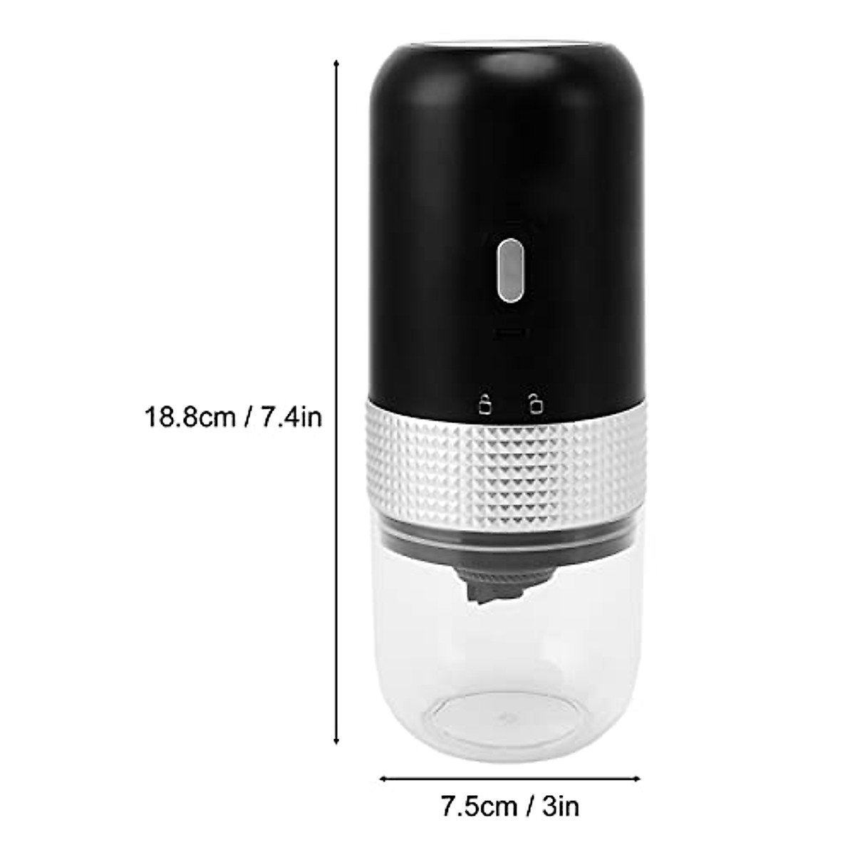 Coffee Bean Grinder, Dry Wet Dual Use Practical 200ml Compartment Capacity Powder Coffee Grinder for Office