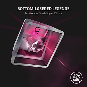 Razer Phantom Keycap Upgrade Set: Unique Stealth Design - Translucent Sides - Bottom-Lasered Legends - Keycap Removal Tools & Stablizers - Universal Compatiability - White