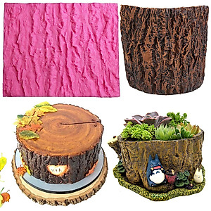WYD Tree Bark Texture Mats Fondant Mermaid Silicone Mold,Handmade Soap Mold,Cake Mold Decorating,Fondant Baking Mold