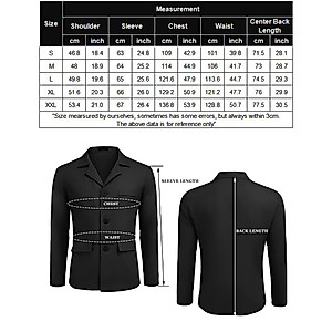 COOFANDY Mens Linen Cotton Casual Suits Blazer Jackets Lightweight Sports Coats# Black