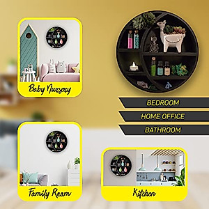 SMART SUPPLIES Crescent Moon Shelf for Crystals Stone, Plants and Art | Rock Display Shelf | Hanging Wooden Shelf for Essential Oils and Decor, Cute Moon Decor for Bedroom