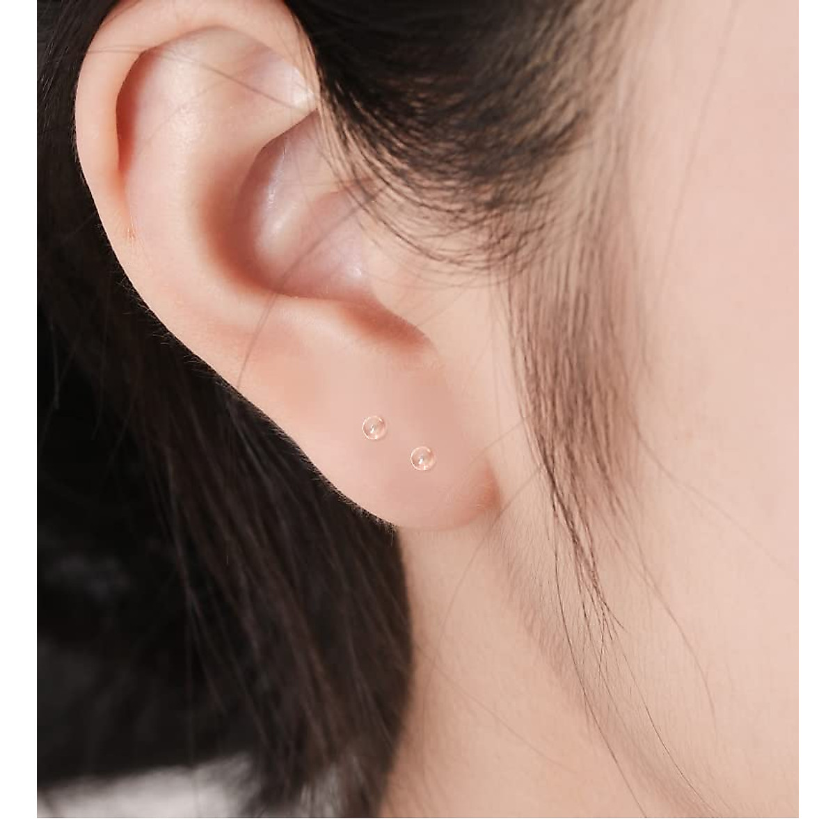 Elfstone 3mm Invisible Plastic Earrings Blank Pins Stud Tiny Head Findings DIY Supplies (200 pieces/100 Pairs)