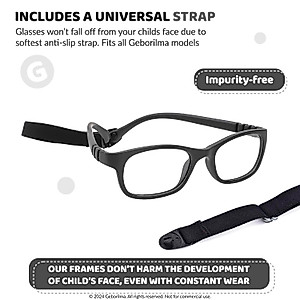 Toddler Flexible Frame Glasses - 1-3 Years Unbreakable Eyeglasses for Kids - Kids Flexible Glasses - Rbg Glasses for Kids Prescription Glasses Flexible - Toddler Eyeglass Frames 44-15-120 Black