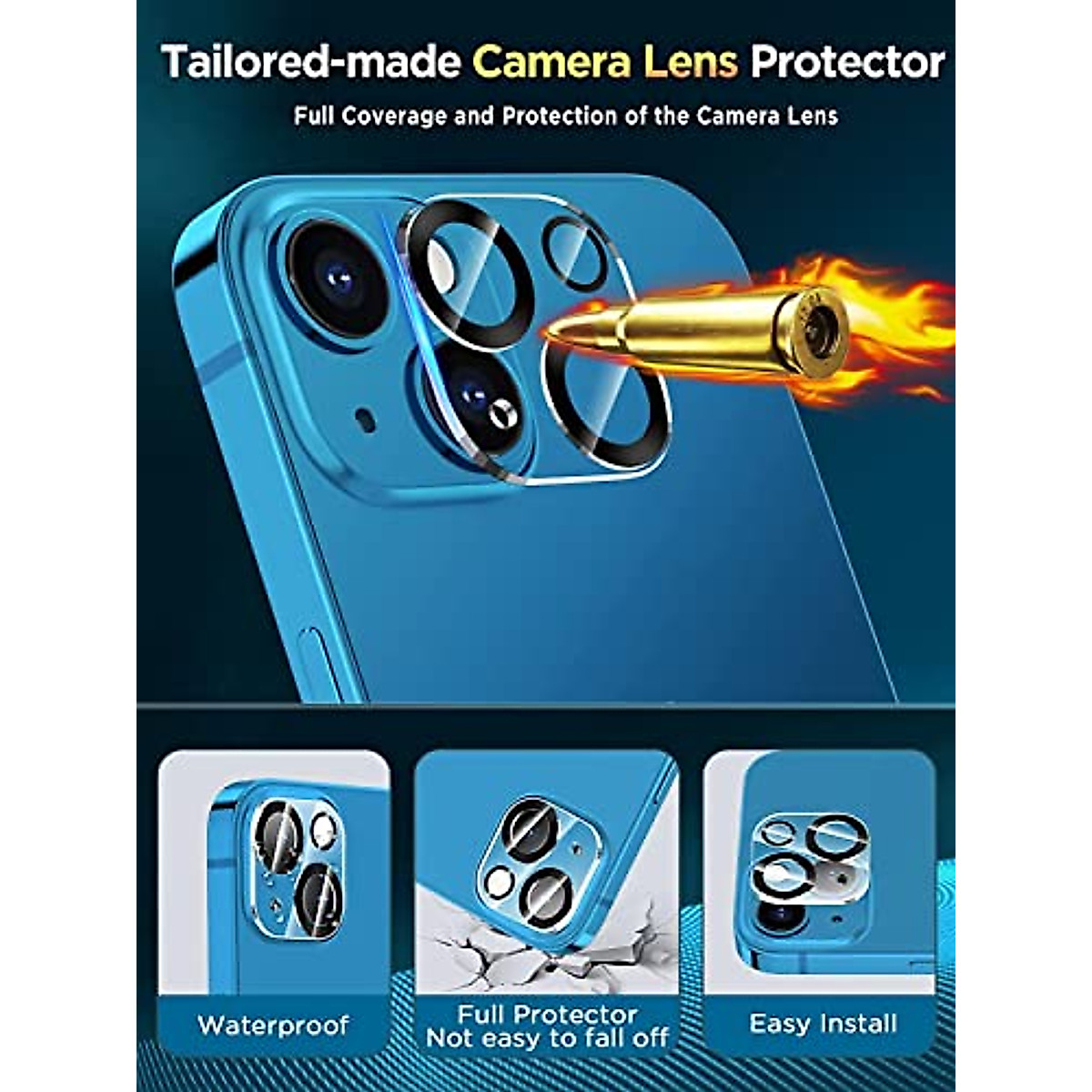 Invoibler [2+2 Pack Screen Protector Compatible with iPhone 14 Plus 6.7" + Camera Lens Protector, iPhone 14 Plus Screen Protector Tempered Glass, [HD Clear] [Bubble Free] [Anti-Scratch]