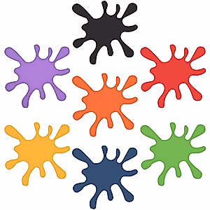 42 Pcs Paint Splatter Cutouts Colorful Art Painting Party Decorations Art Paint Splash Silhouette for Art Painting Theme Birthday Party Decoration School Bulletin Board Craft Home Wall Decor