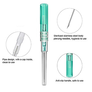 Catheter Piercing Needles - Anghie 10pcs 18G Catheter Piercing Needles IV Catheter Needles Ear Nose Piercing Needles for IV Start Kits Body Piercing Tattoo Tools Piercing Supplies (18G)