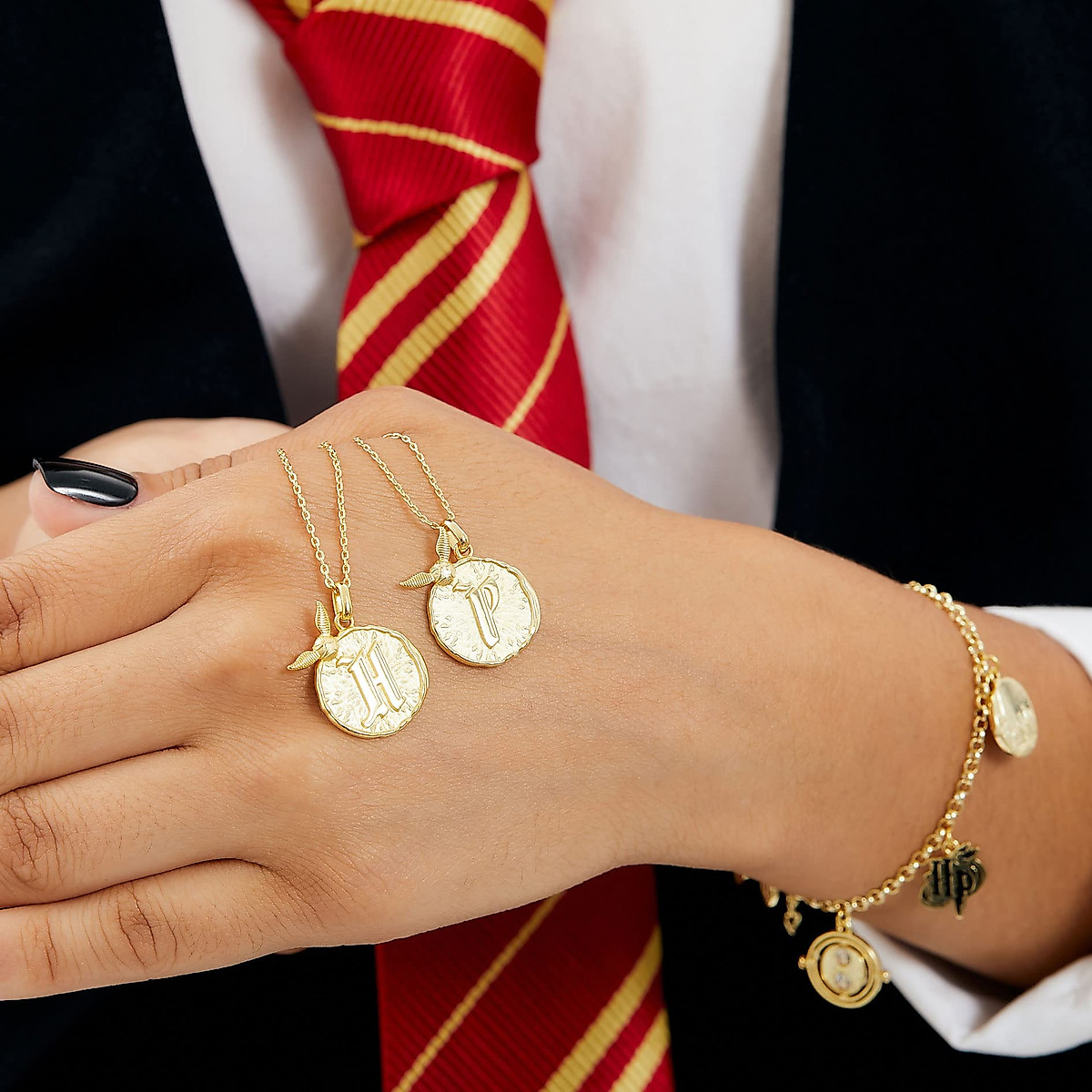 Harry Potter Wizarding World Golden Snitch Initial N Flash Plated Pendant Necklace, 18"