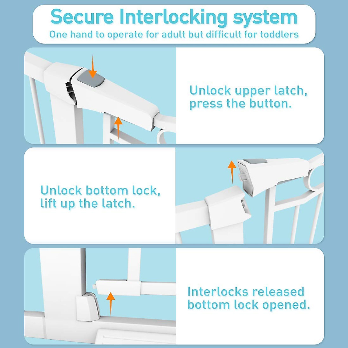 Fairy Baby Extra Wide Press Mounted Baby Gate Indoor for Kids Or Pets Walk Thru No Drill Long Dog Gates for The House Doorway Child Safety Gate 59.84"-62.60"