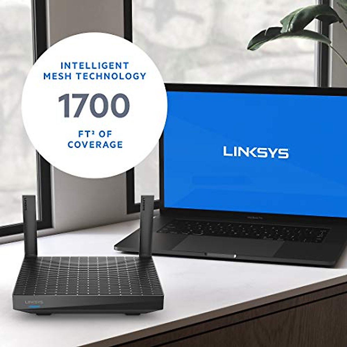 Linksys Mesh Wifi 6 Router, Dual-Band, 1,700 Sq. ft Coverage, 25+ Devices, Speeds up to (AX1800) 1.8Gbps - MR7350