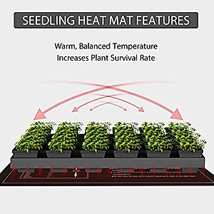 VIVOHOME 20W Waterproof Seedling Heat Mat for Seed Starting Propagation and Increase Germination Success 10 Inch x 20.75 Inch MET Safety Standard Certified