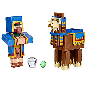 Mattel Minecraft Craft-a-Block 2-Pk, Action Figures & Toys to Create, Explore and Survive, Authentic Pixelated Designs, Collectible Gifts for Kids Age 6 Years and Older