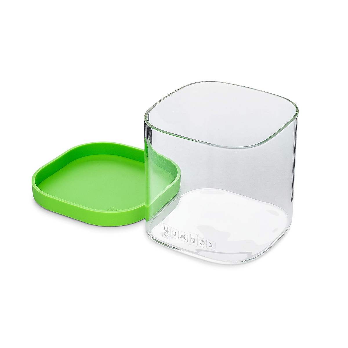 Yumbox Chop Chop Glass Meal Prep Food Storage Cubes - 1.5 cups volume each cube - Vibrant Silicone Lids